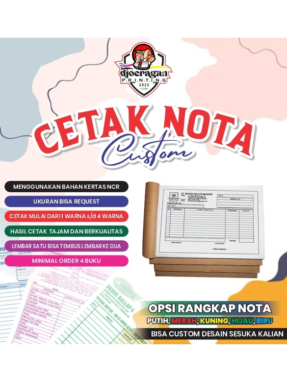 Jual Cetak Nota Custom / Nota Olshop / Ukuran Seperempat | Shopee Indonesia