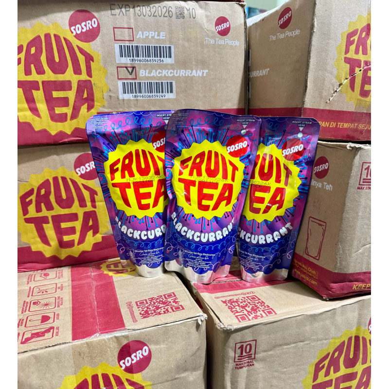 Jual Fruit Tea pouch blackcurrant 200ml 1 karton isi 24 ( no retur ...
