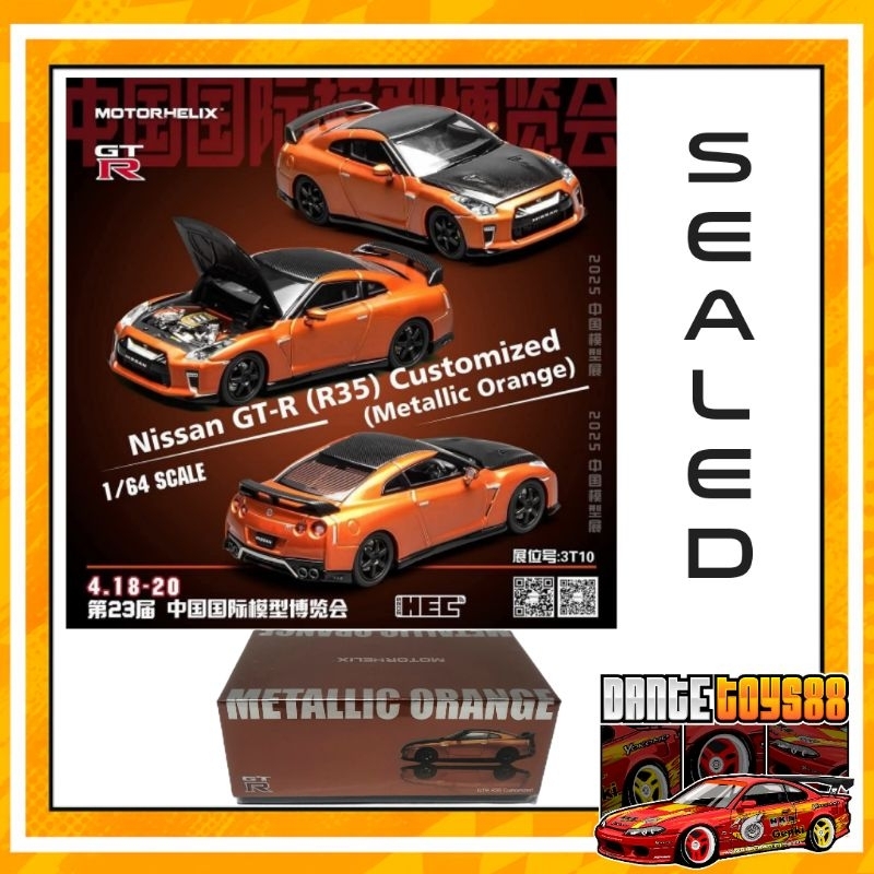Jual MOTOR HELIX Nissan GT-R R35 Metalic Orange Carbon Hood Hobby Expo ...