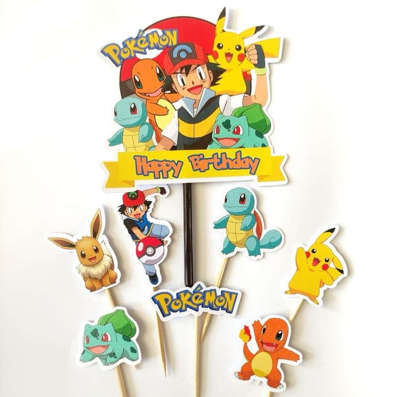 Jual TOPPER POKEMON (LA-001) / CAKE TOPPER POKEMON / TOPPER KUE POKEMON ...