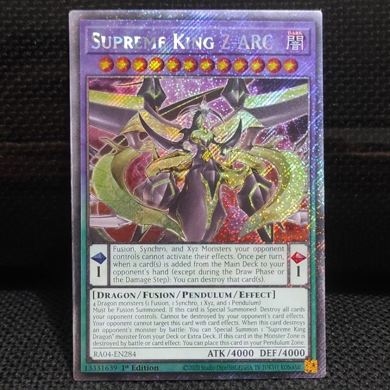 Jual Kartu Yugioh TCG Supreme King Z-ARC Platinum Secret Rare PSR ORI RA04 NM | Shopee Indonesia
