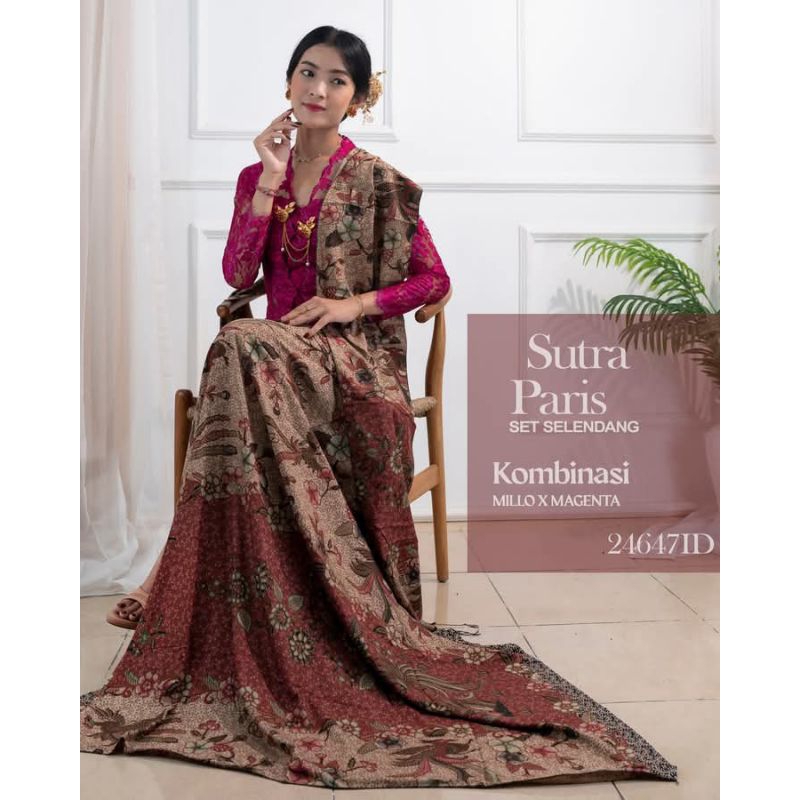 Jual Kamen set selendang sutra paris atbm motif Batik tanahan - pakaian ...