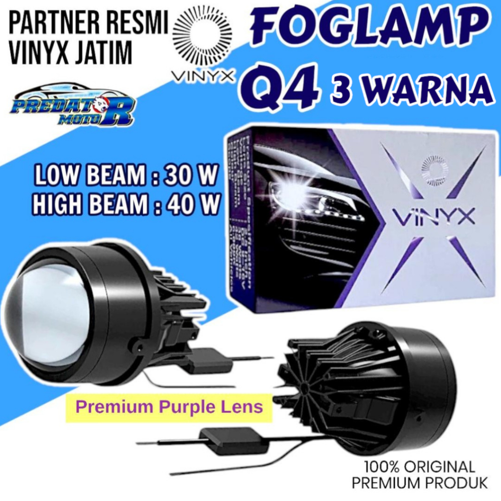 Jual Vinyx Q4 3 Warna I 1 Warna I Double Laser Lampu Kabut Lensa LED ...