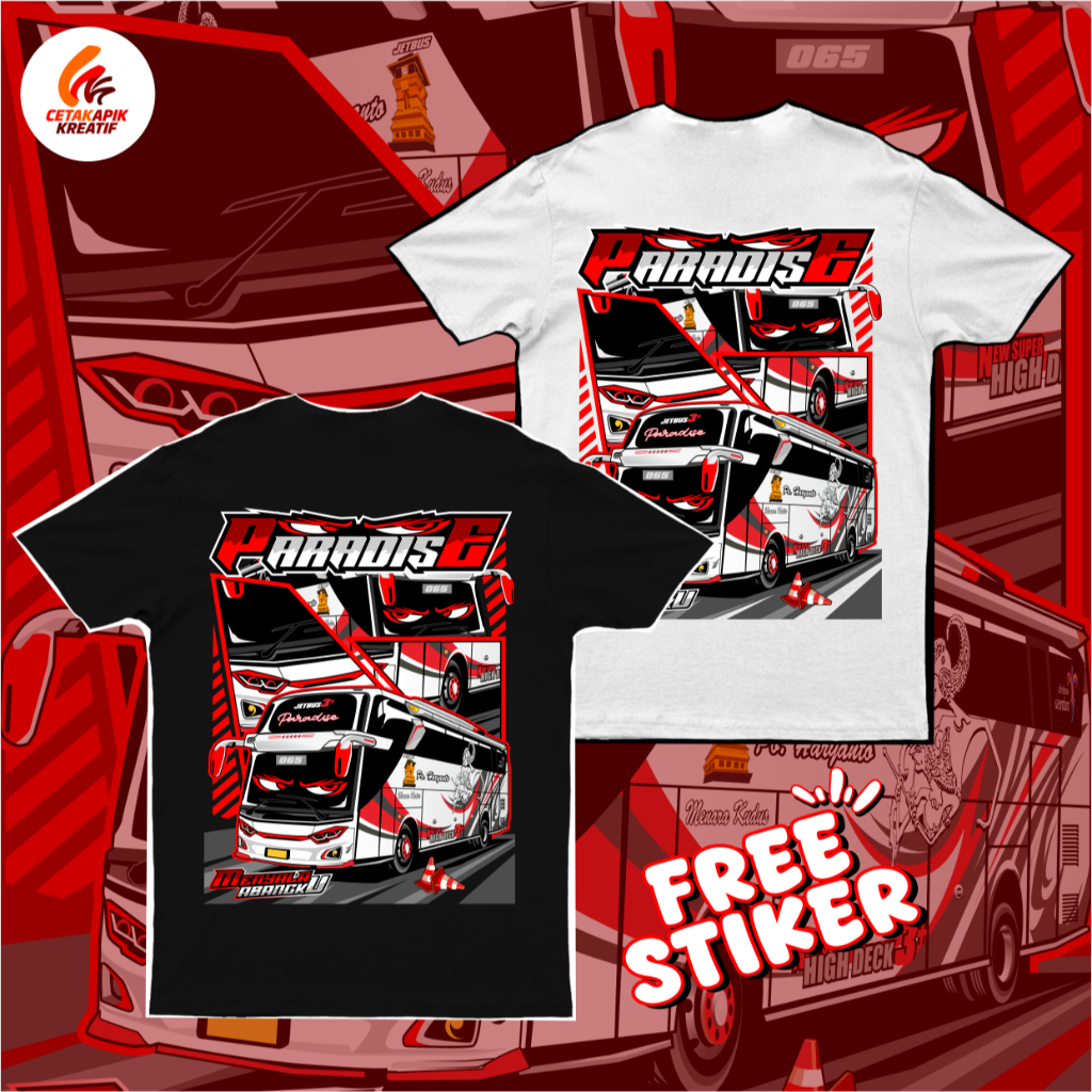 Jual (free sticker + ganci)KAOS BUS PARADISE STROBO MATA HARYANTO ...