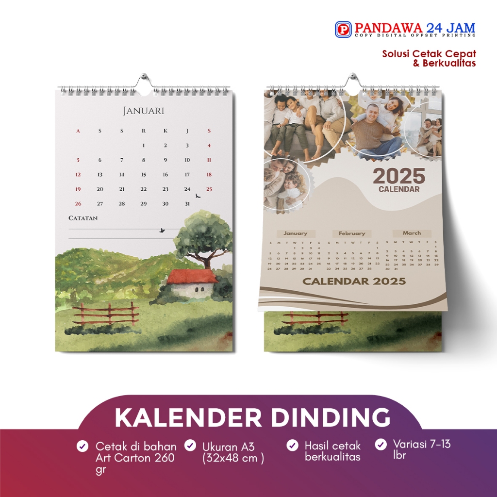 Jual Kalender Dinding Spiral || Kalender Dinding Jepit Seng || Cetak ...