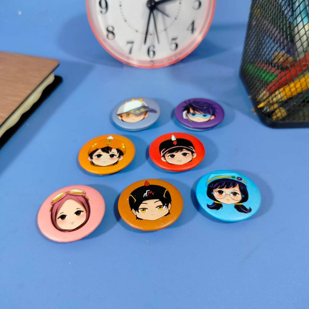 Jual Mini Size "32 x 32 mm" PIN Karakter Kartun Anak-Anak Boboiboy ...