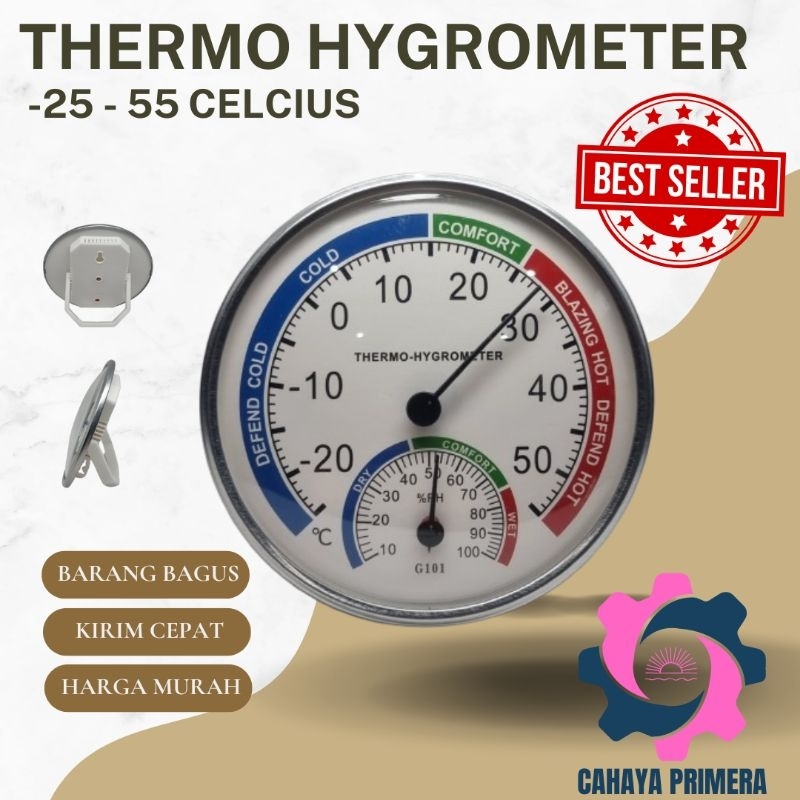 Jual Thermometer Hygrometer analog alat pengukur temperatur suhu dan ...