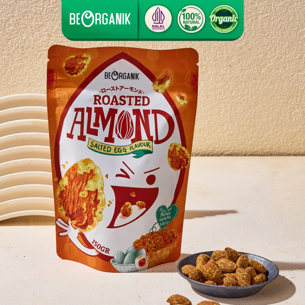 Jual Beorganik Roasted Almond Salted Egg Yolk Coating - Almond Panggang ...