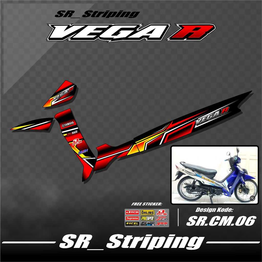 Jual STRIPING VARIASI VEGA R LAMA ( Terlaris ) STICKER LIST MOTOR ...