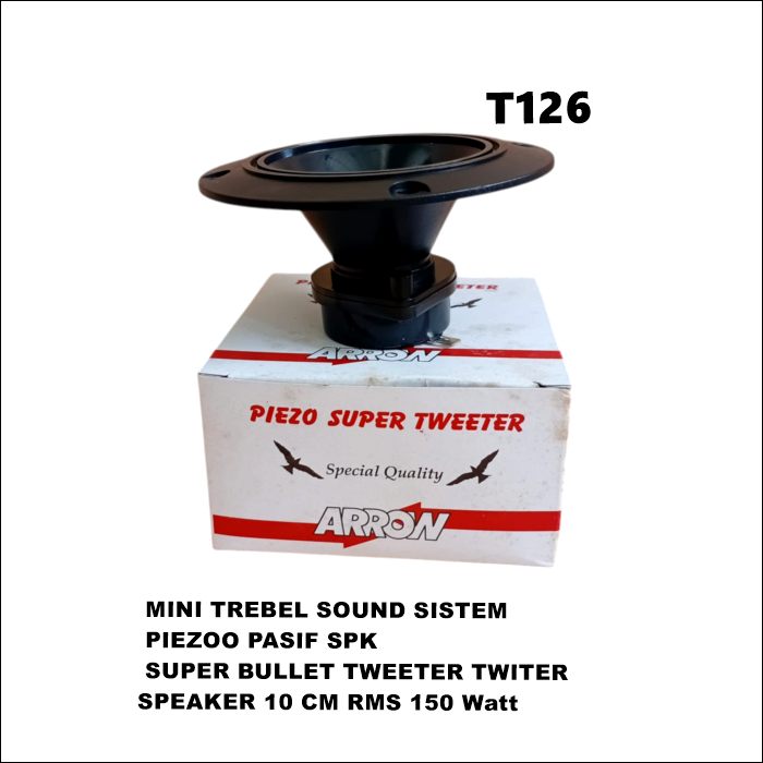 Jual T126 SPEAKER 10 CM RMS 150 Watt SUPER BULLET TWEETER TWITER PIEZOO PASIF SPK MINI TREBEL ...