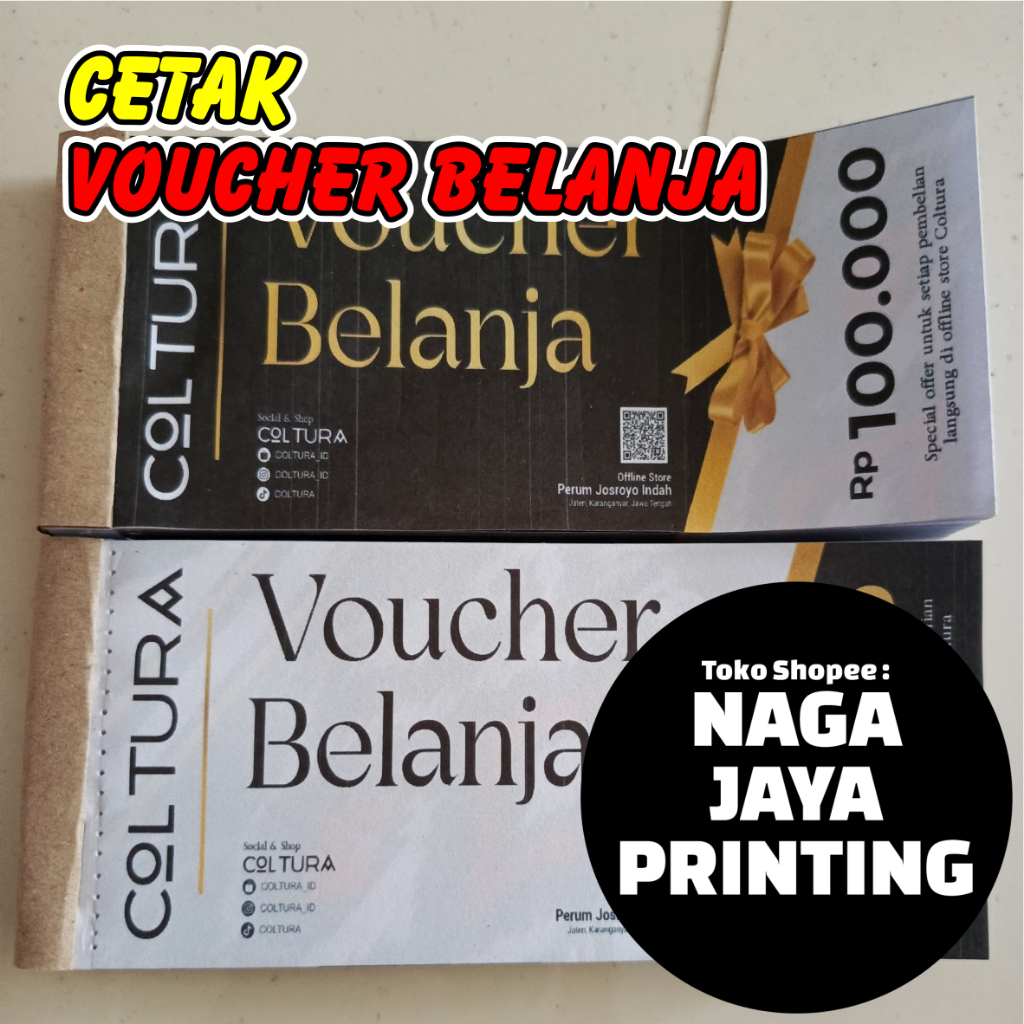 Jual CETAK KUPON VOUCHER BELANJA / VOUCHER DISKON CUSTOM | Shopee Indonesia