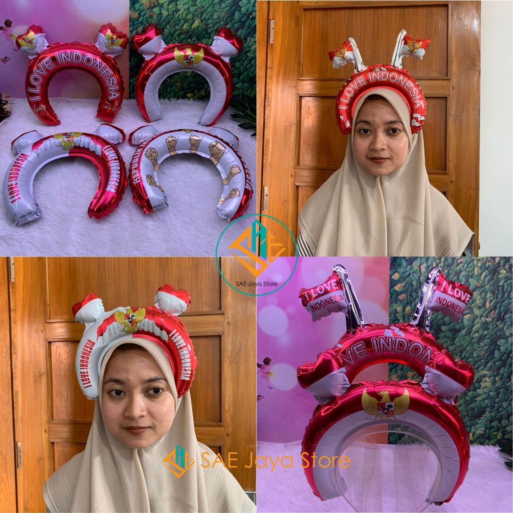Jual SAE-BANDO BALON MERAH PUTIH HUT RI 17 AGUSTUS MOTIF BENTUK LOVE ...