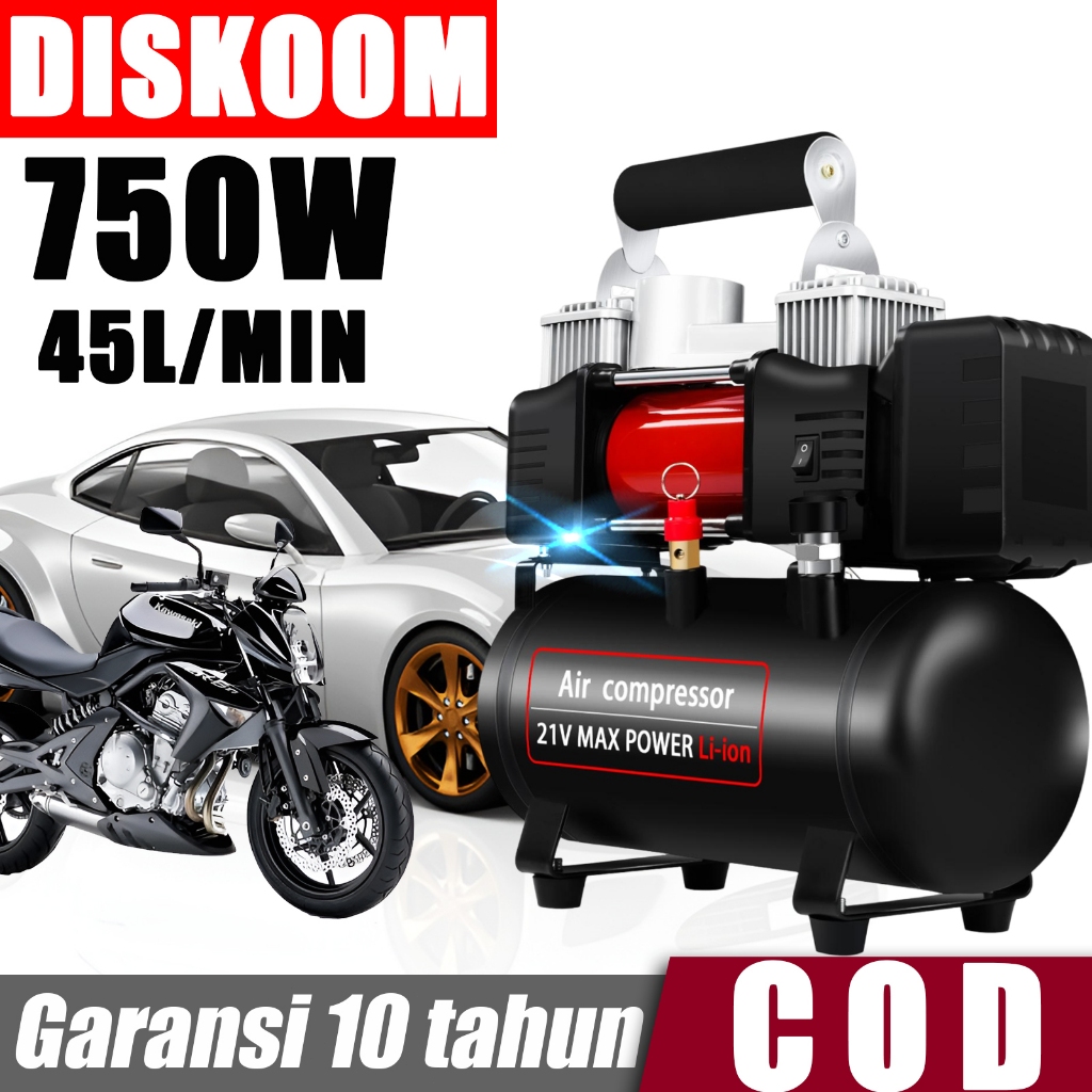 Jual Kompresor angin listrik mini portable Tanpa Minyak 45L- Kompressor ...