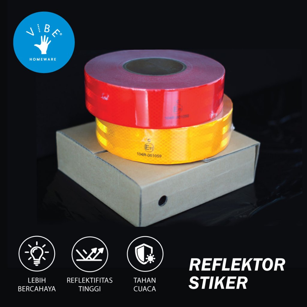 Jual 1 ROLL REFLECTOR MERAH KUNING PUTIH E11/REFLECTIVE TAPE/STICKER ...