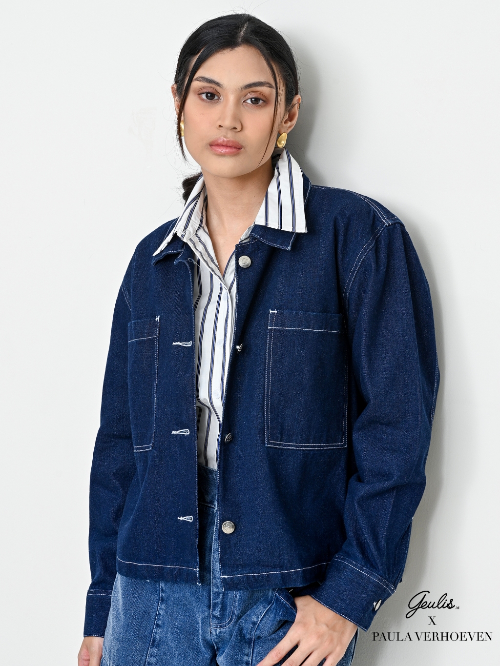 Jual Geulis.id x Paula Verhoeven / KNOX DENIM JACKET / JAKET DENIM WANITA | Shopee Indonesia
