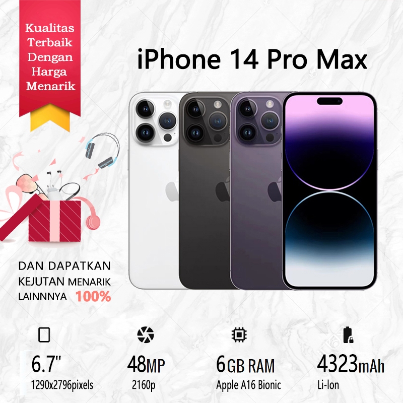 Jual iPhone14Pro Max 128GB 256GB 512GB Second Original Mulus ip14pm second IP14PM 128GB | Shopee ...