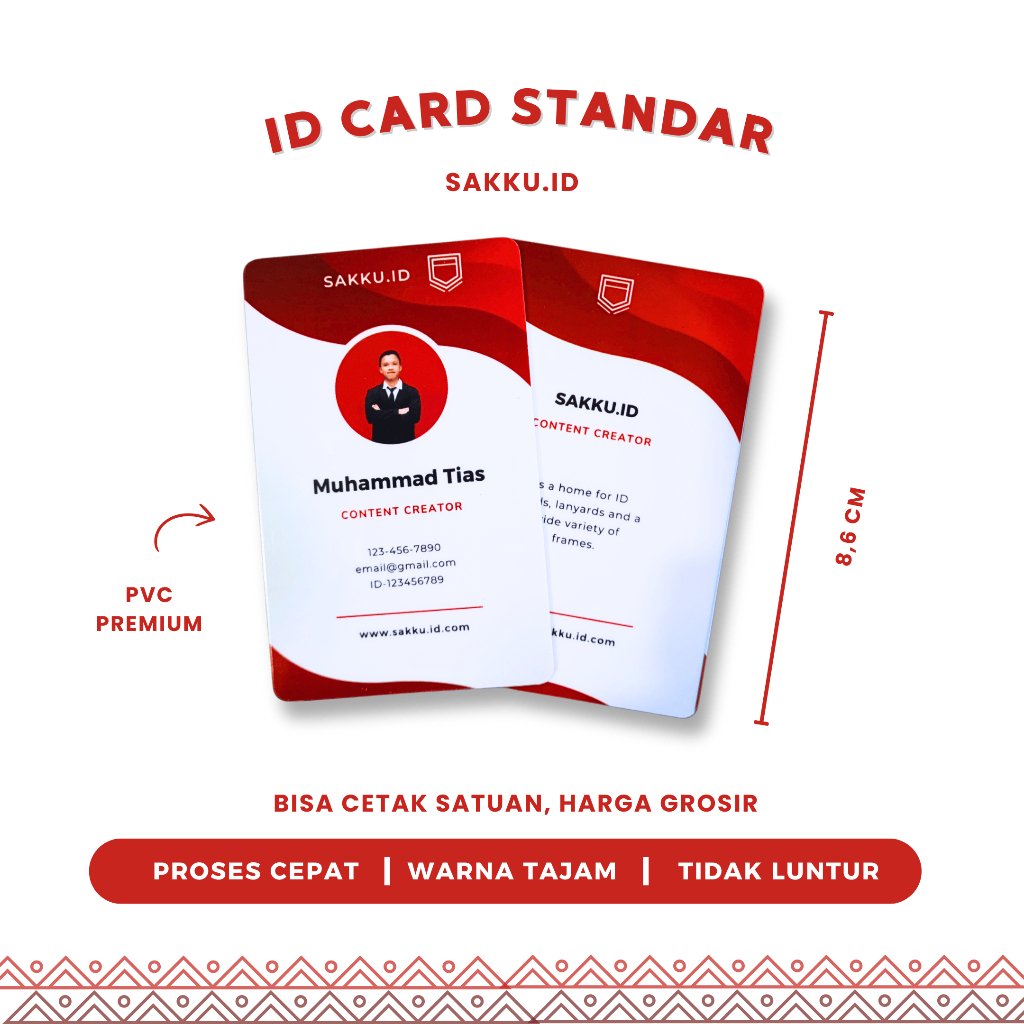 Jual CETAK ID CARD CUSTOM SATUAN 1 SISI & 2 SISI | Shopee Indonesia