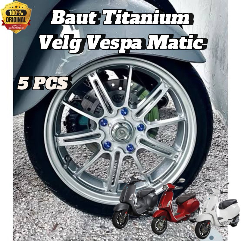 Jual Baut Titanium Baut Velg Standart Velg adaptor Vespa matic vesmet ...