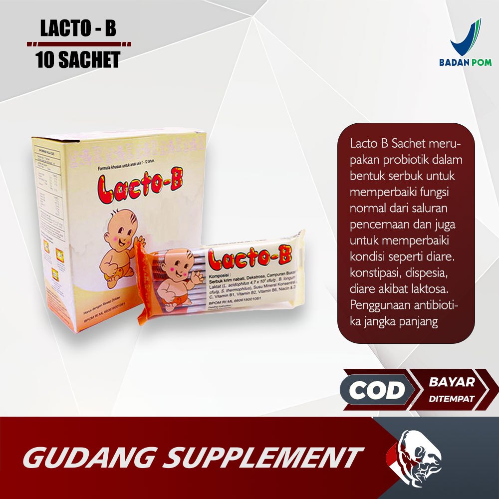 Jual Lacto-B 10 Gram 10 Sachet Vitamin Probiotik Mengatasi Lactose ...