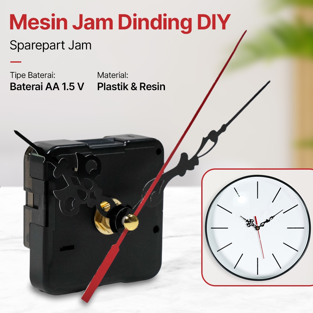 Jual Mesin Jam Dinding DIY Clock Mechanism Quartz Replacement Sparepart ...