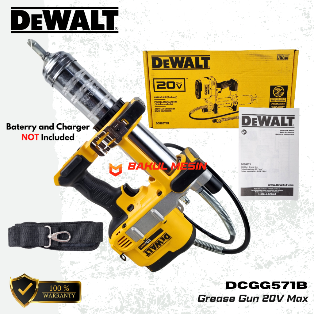 Jual DeWalt DCGG571 Mesin Grease Gun 18V Cordless Grease Gun DCGG 571 ...