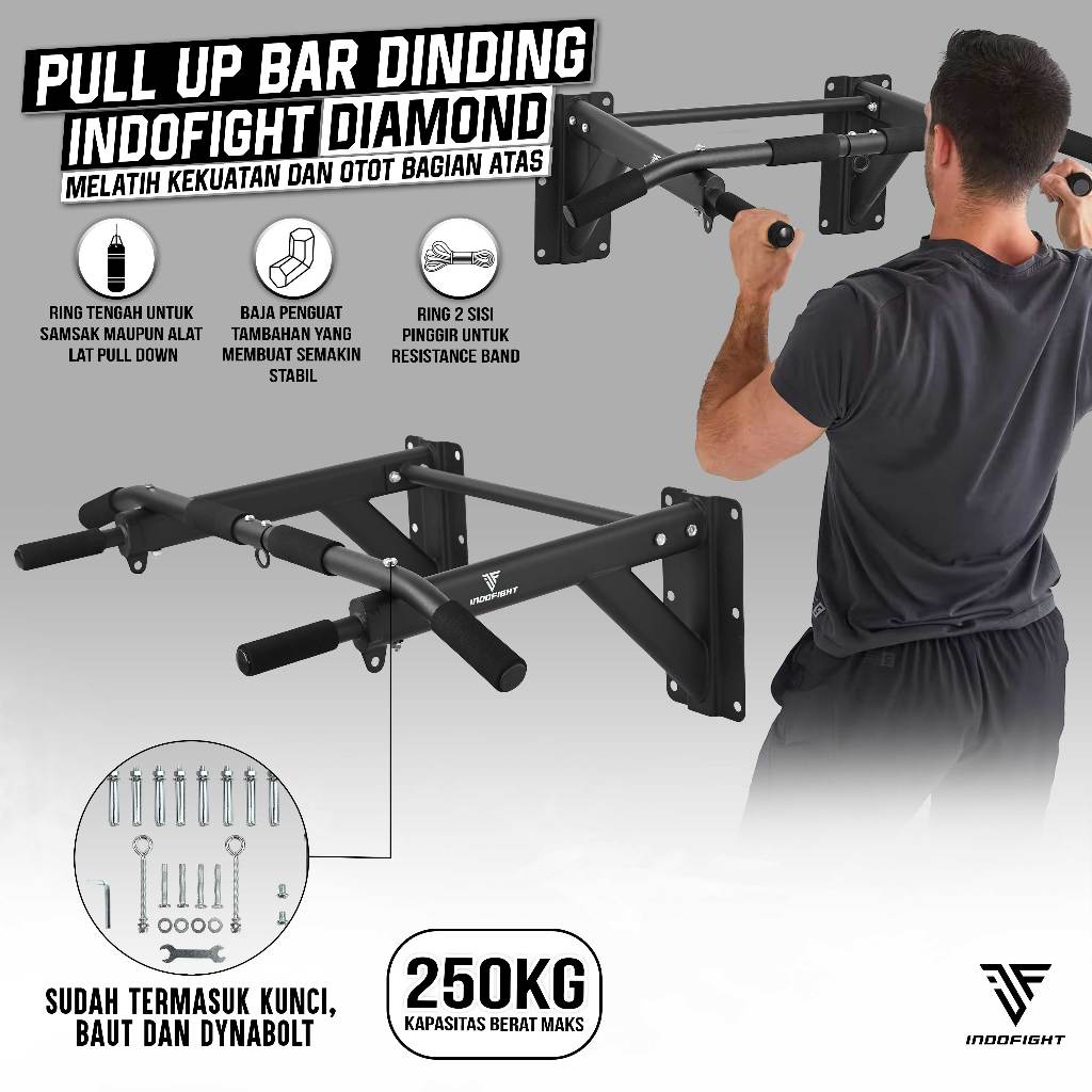 Jual Tiang Pull Up Dinding Indofight Gantungan Chin Up di Rumah Pull Up ...