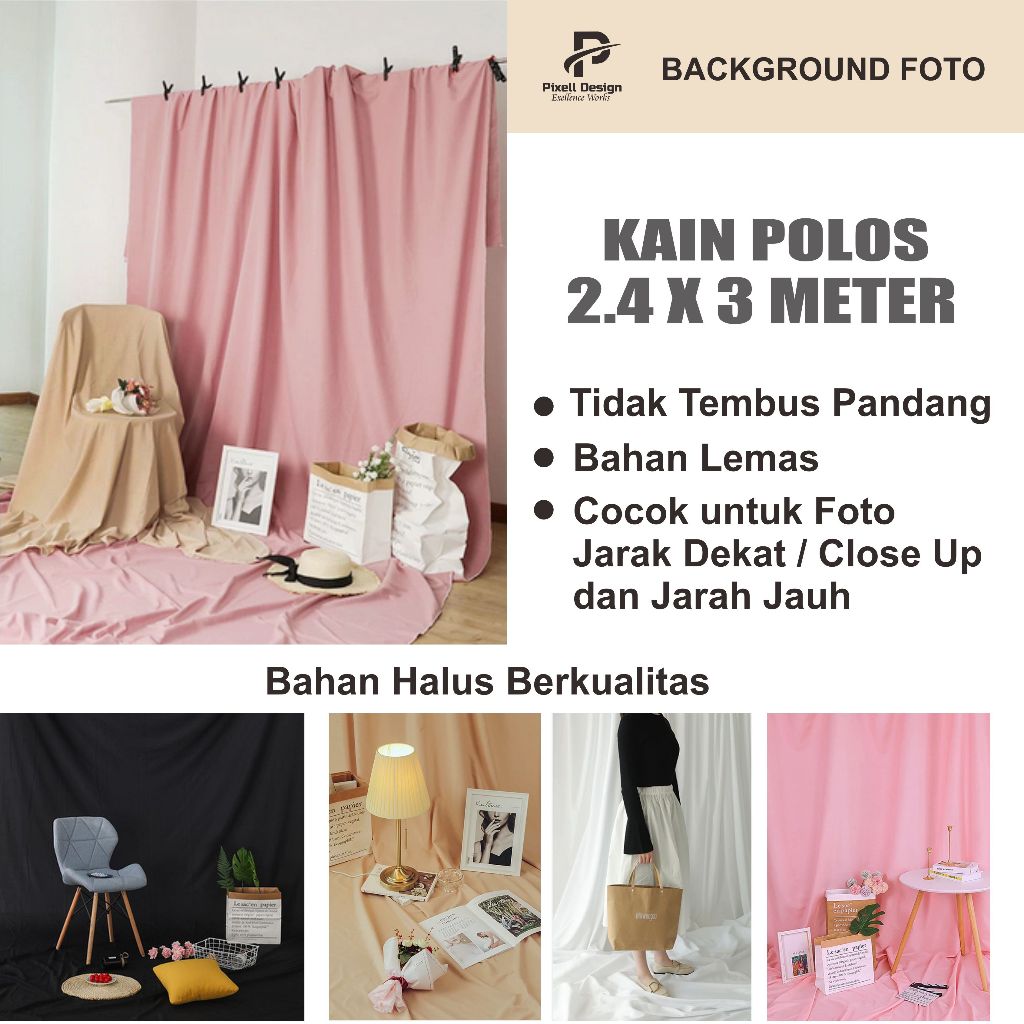 Jual Background Foto Kain Polos Besar 240 x 300 cm / Background Studio ...