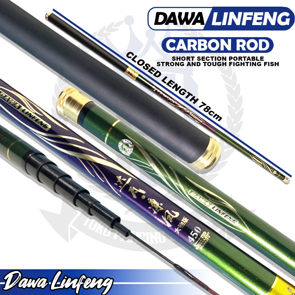 Jual Pancing Tegek Dawa Linfeng Carbon Ringan Ruas 78cm | Shopee Indonesia