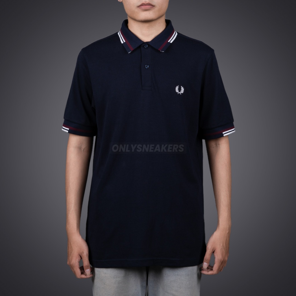 Jual FRED PERRY ABSTRACT TIPPED MAROON WHITE POLO NAVY | Shopee Indonesia