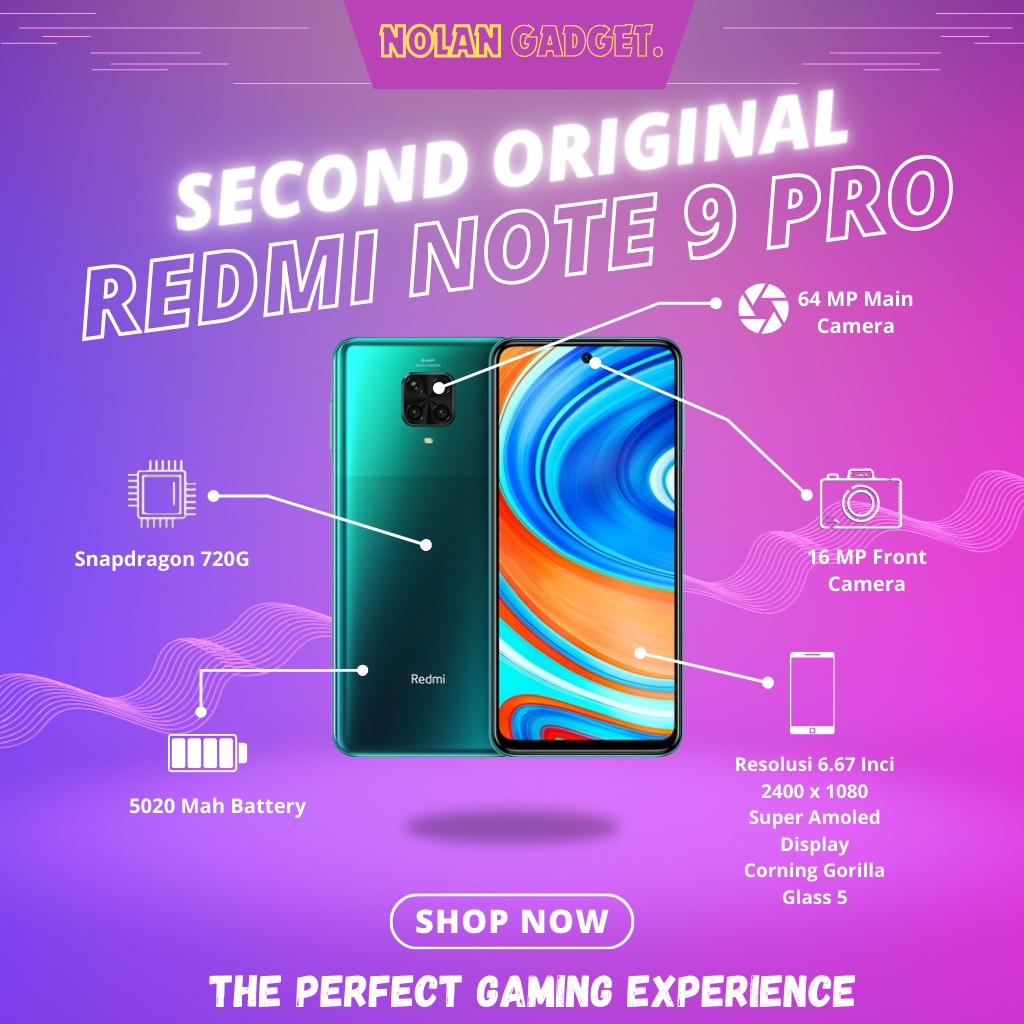 Jual REDMI NOTE 9 PRO RAM • 6/64 • 8/128 GB • FULLSET (SECOND) | Shopee ...