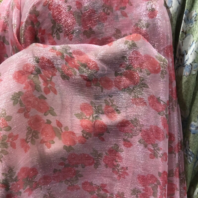 Jual kain sifon sutra motif - kain sifon sutra motif bunga - kain sifon ...