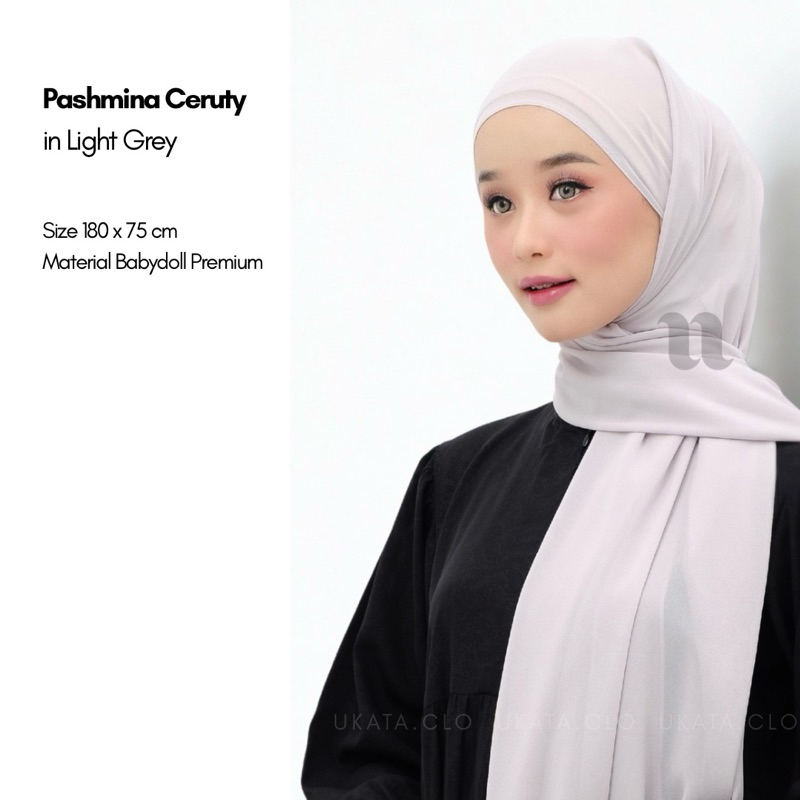 Jual 𝗨𝗞𝗔𝗧𝗔 - Pashmina Ceruty Babydoll 180x75cm Hijab Premium Jilbab Basic Syari | Shopee Indonesia
