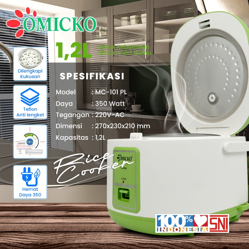Jual OMICKO RICE COOKER/MAGIC COM 3 in1/PENANAK NASI 1.2/1.8 LITER/Elektronik Rumah Tangga ...
