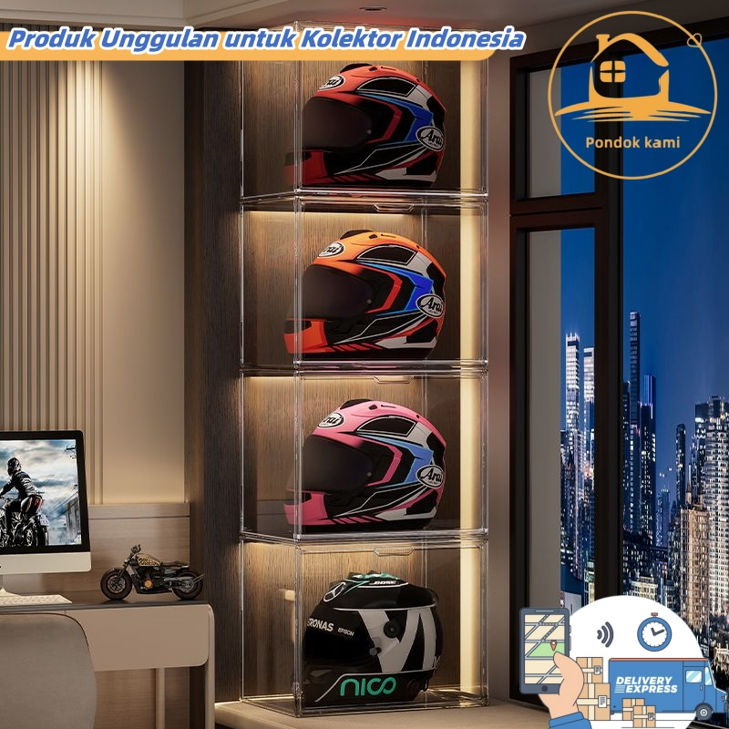 Jual Box Helm Anti gores Kotak Penyimpanan Helm Transparan - Kotak helm untuk motor Tempat Helm ...
