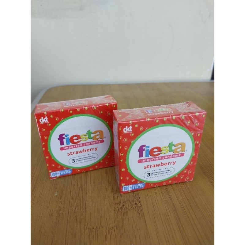Jual kondom fiesta rasa strawberry isi 3 pcs | Shopee Indonesia