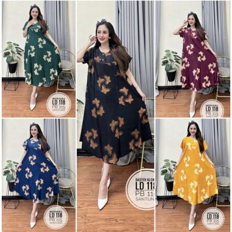 Jual Daster klok A bahan santung adem tidak nrawang LD 118 PB 115 busui bumil kekinian | Shopee ...