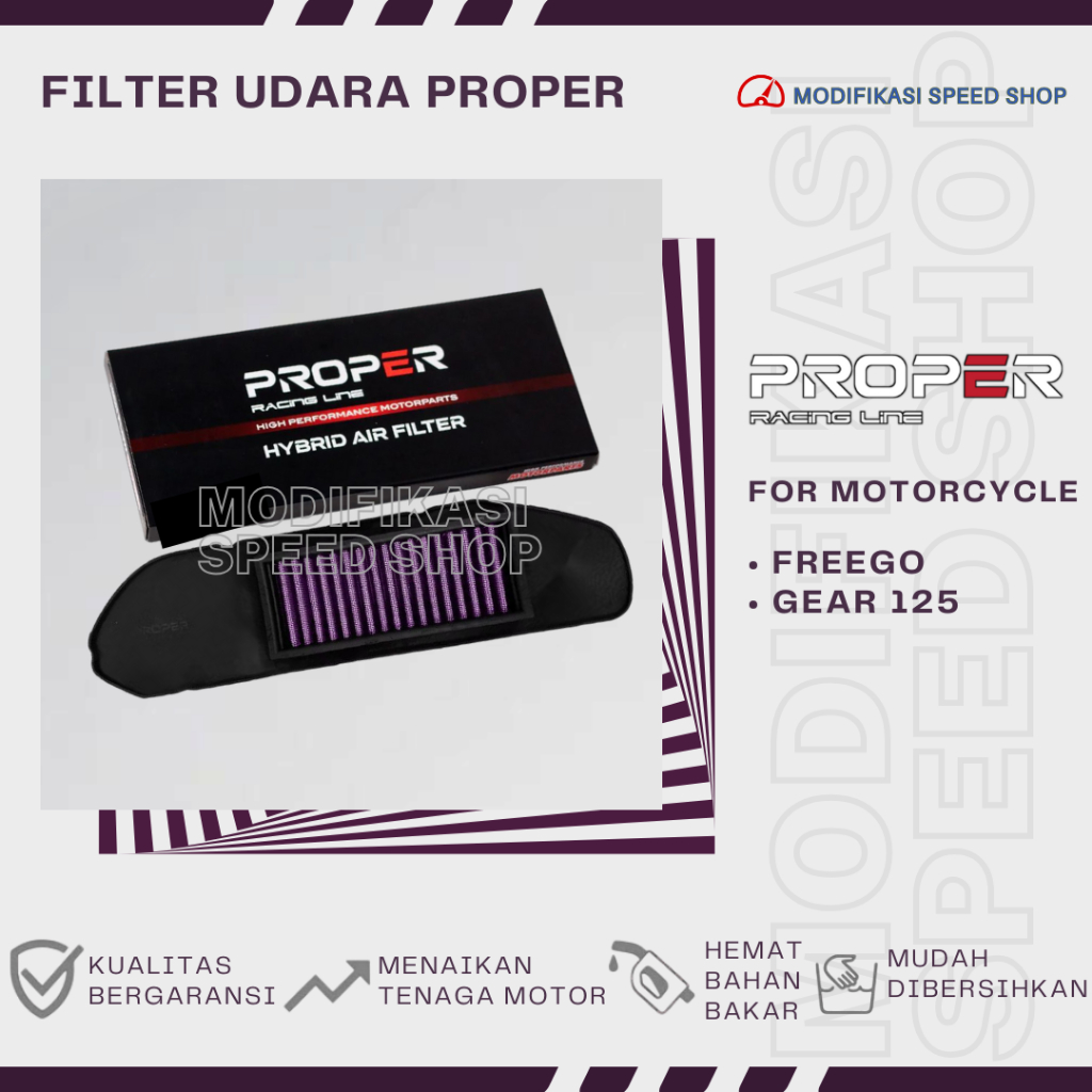 Jual FILTER UDARA HYBRID PROPER RACING LINE GEAR 125 FREEGO YAMAHA ...