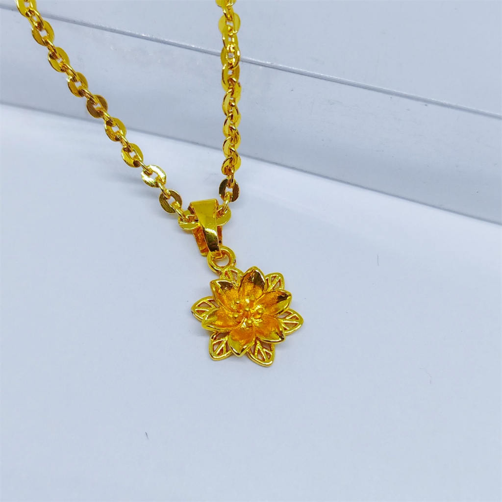 Jual COD Terbaru Dubai India Kalung Lapis Emas 24k Set Liontin Wanita ...