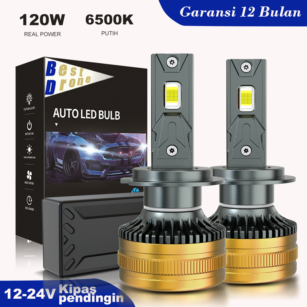 Jual BD 2Pcs 120W 18Chips H4 Lampu LED Mobil Depan H11 LED H7 H1 9005 HB3 9006 HB4 9012 HIR2 ...