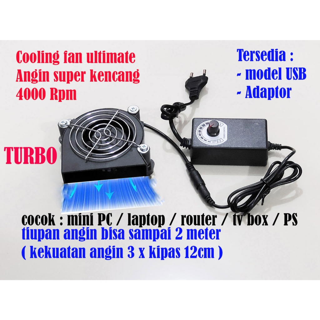 Jual kipas cooling fan turbo portable ultimate angin super kencang 4000 rpm laptop mini pc ps4 ...