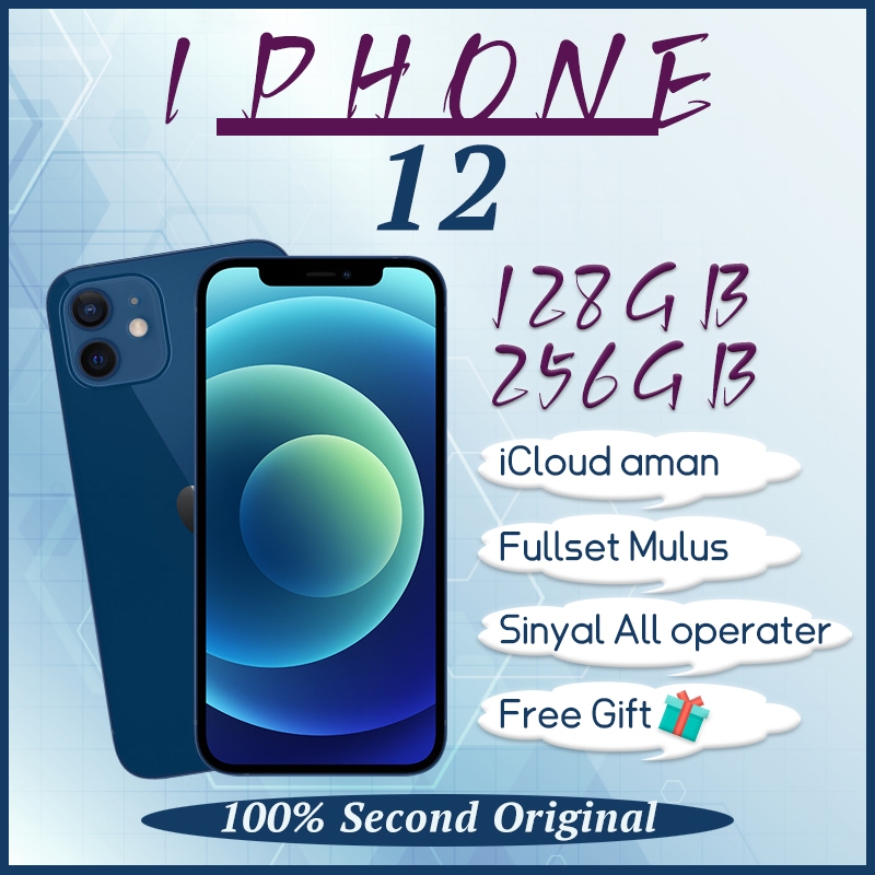Jual iPhone 12 Second bekas 128GB 256GB Fulset Original100% Mulus Bisa semua kartu no minus ...