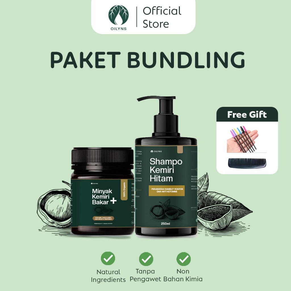 Jual [PAKET BUNDLING] Minyak Kemiri Bakar PLUS & Shampo Kemiri Hitam ...