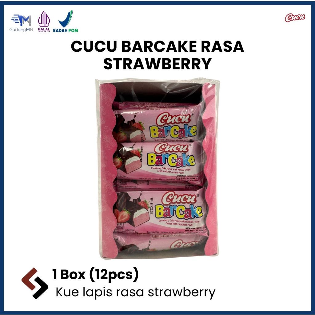 Jual CUCU BARCAKE RASA STRAWBERRY (1 BOX) | Shopee Indonesia
