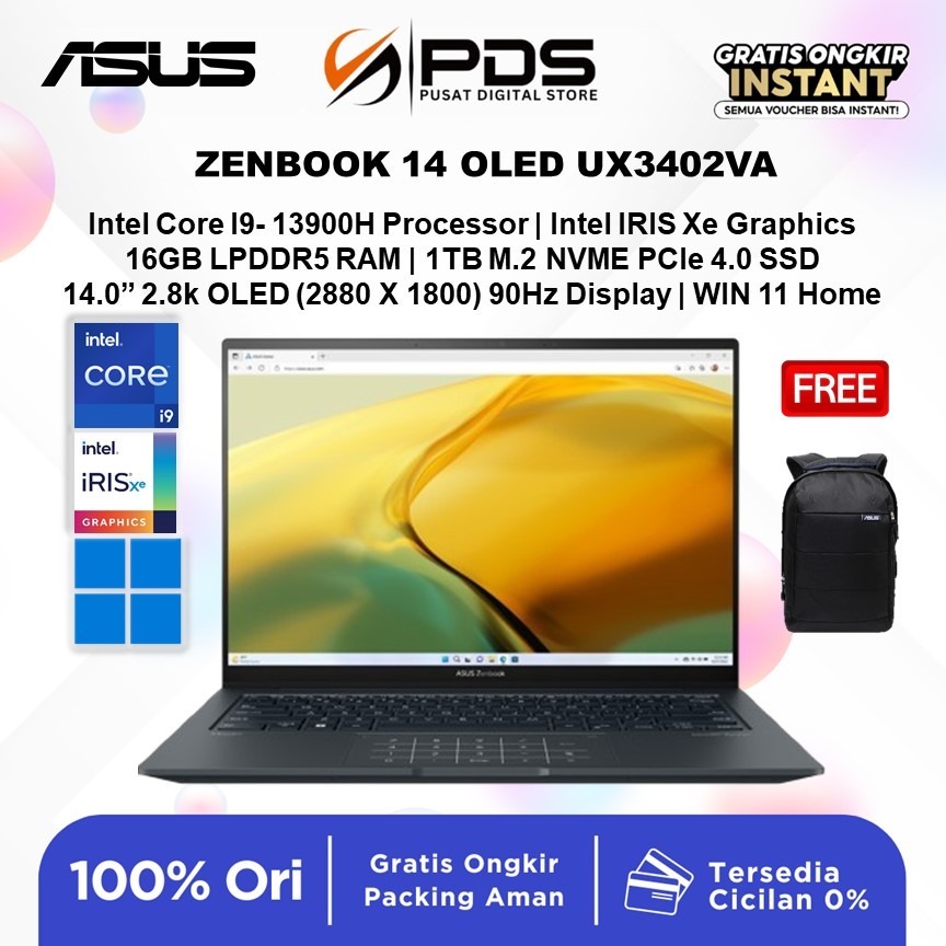 Jual LAPTOP ASUS ZENBOOK 14 OLED UX3402VA TOUCH I9 13900 16GB 1TB W11 ...