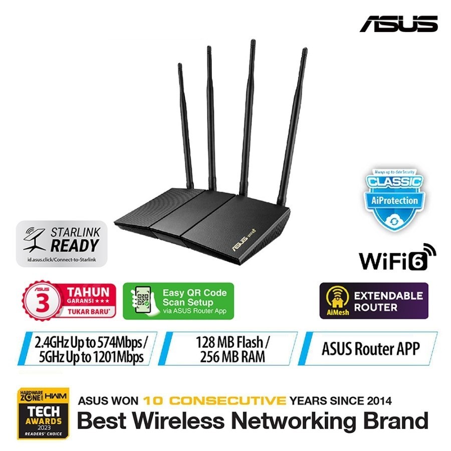 Jual Router ASUS RT-AX1800HP Dual Band WiFi 6 (802.11ax) | Shopee Indonesia