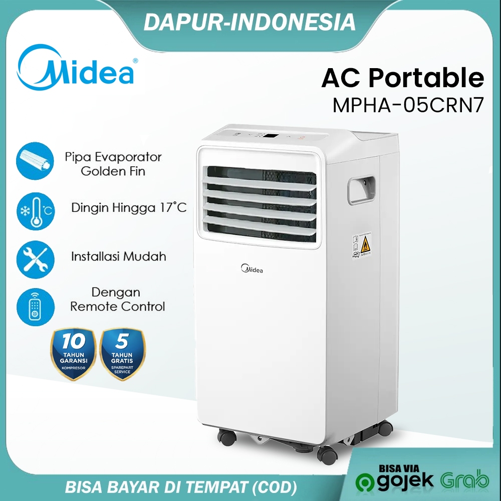Jual AC Portabel Midea 1/2 PK MIDEA MPHA-05 CRN7 LOW WATT 560W | Shopee Indonesia