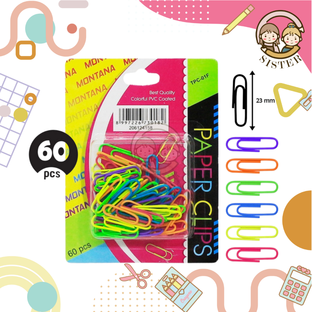 Jual Paper Clip Warna/Klip Warna/Penjepit Kertas/Klip Kertas Montana ...