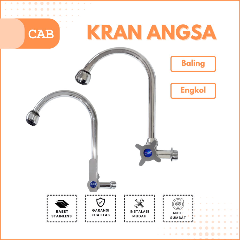 Jual CAB Keran Air Angsa 2 Mode Kepala Kecil / Kran Wastafel Cuci ...