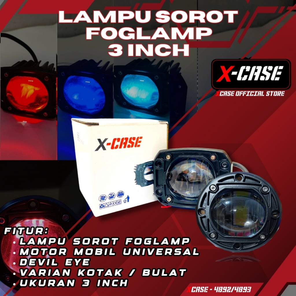 Jual X-Case Lampu Tembak Sorot Led 3 Inch Foglamp Bumber Motor Mobil ...