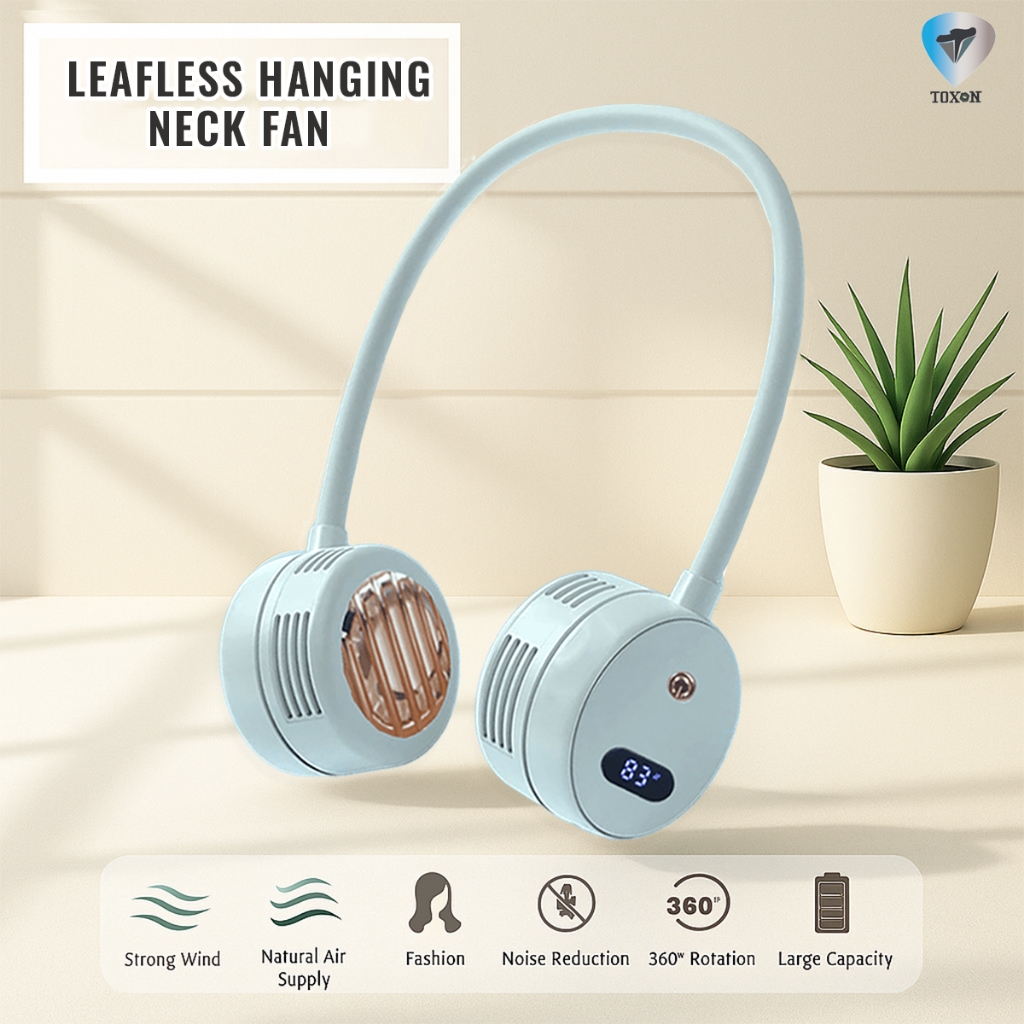 Jual Kipas Leher | Neck Fan Portable 2000mAh | USB Rechargeable – toxon ...